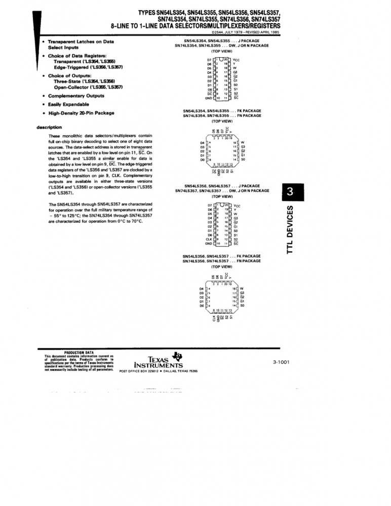 54LS356J datasheet page 2