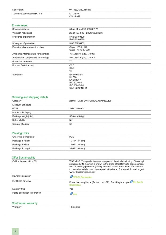 XCKD6802G11 technical document page 2