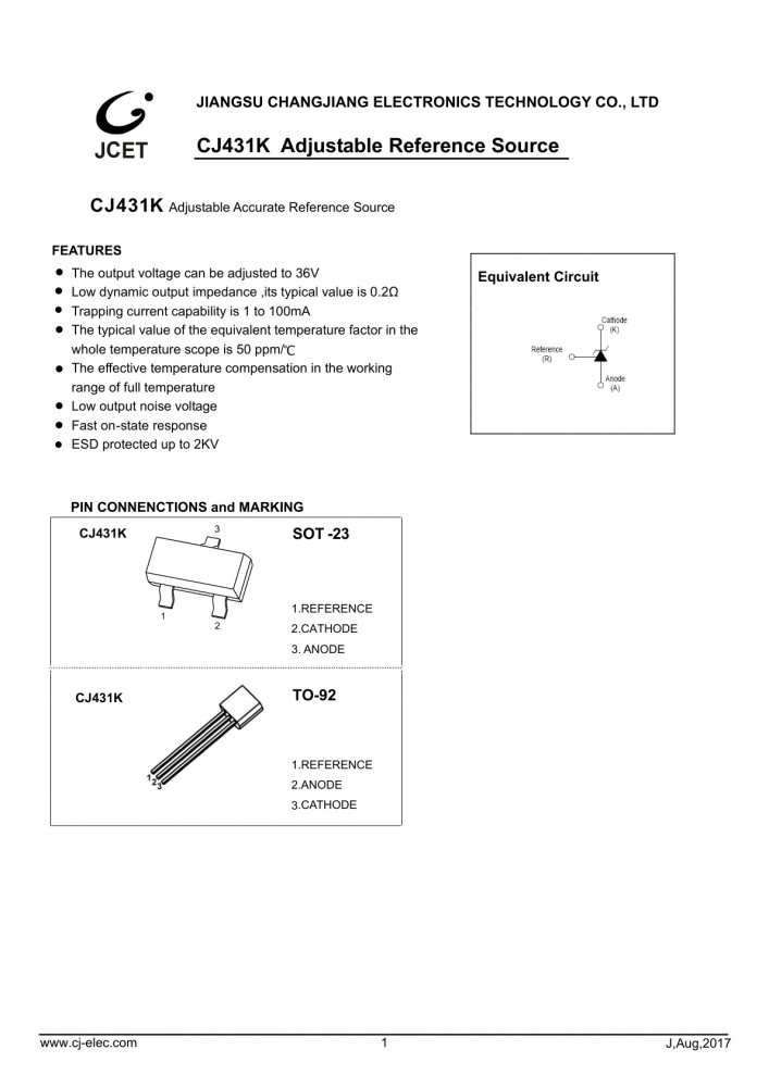 CJ431K-TA datasheet page 1