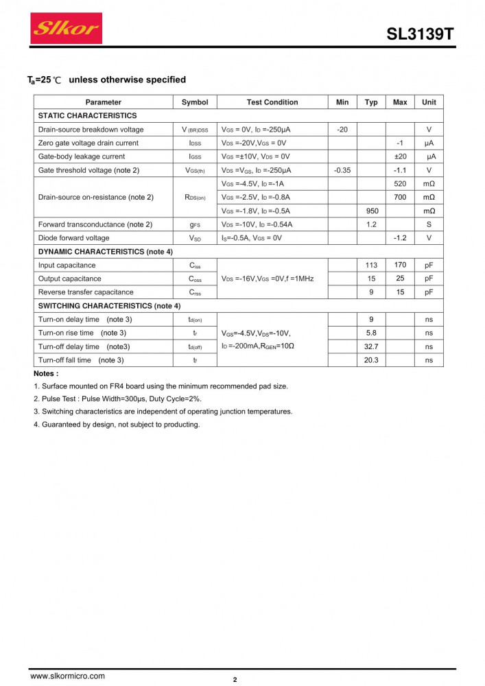 SL3139T datasheet page 2