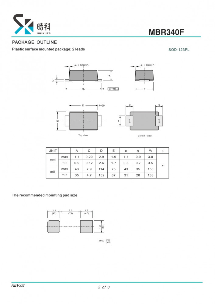 MBR340F technical document page 3