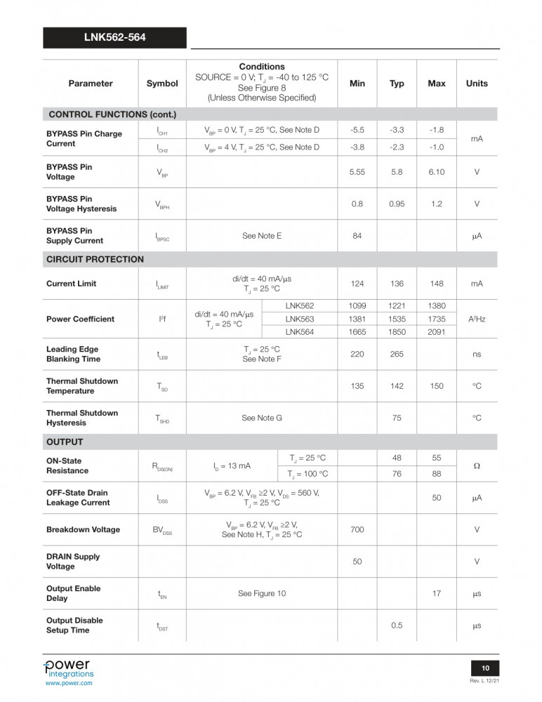 LNK562DN datasheet page 10