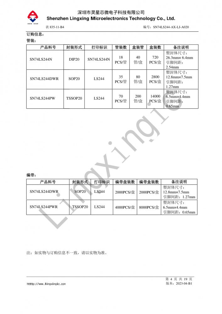 SN74LS244 datasheet page 4