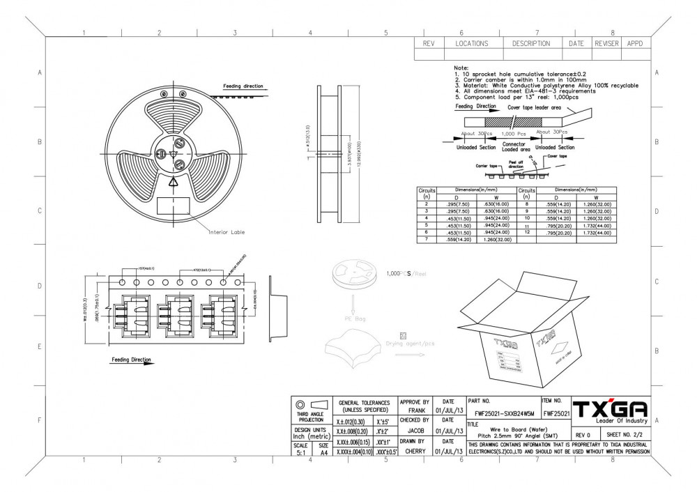 TXGA FWF25021 drawing page 3