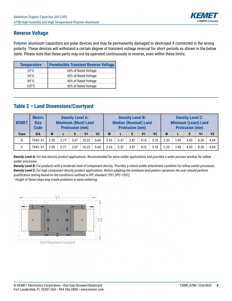 KEMET A798 datasheet page 8
