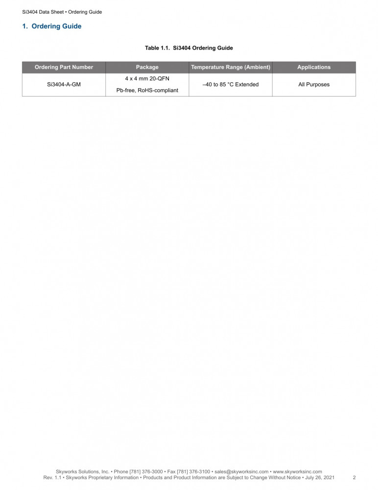 SI3404 datasheet page 2