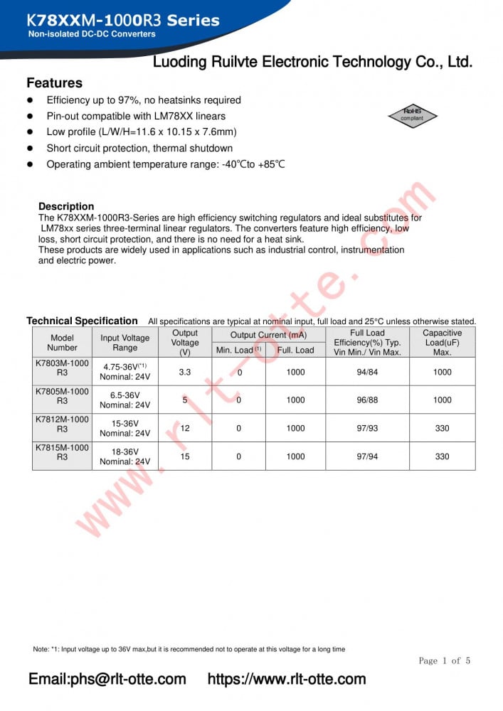 K7805M-1000R3 datasheet page 1