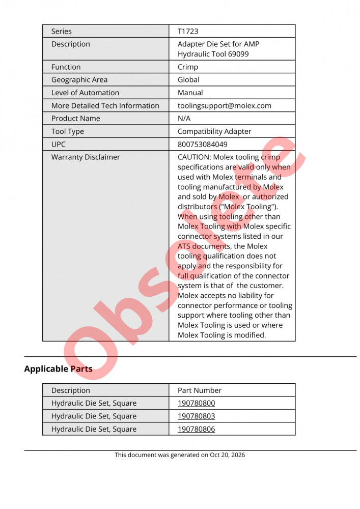 Product document image 2 for MOLEX 190780825