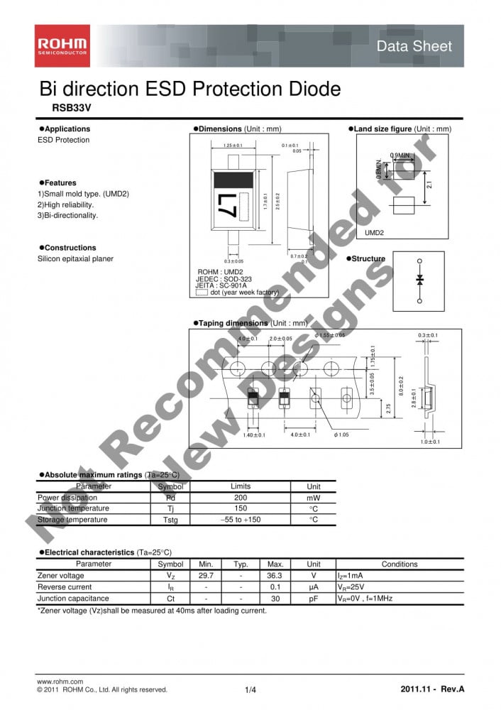 ROHM RSB33VTE-17 technical document page 1