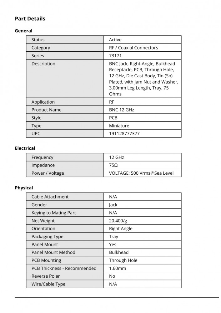 Technical document page 2 for MOLEX 731716890