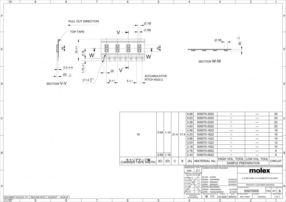 505070-0622 product drawing, page 2