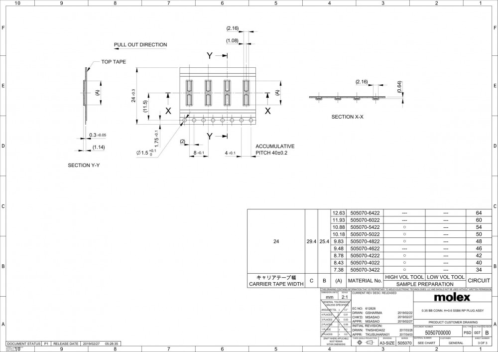 505070-0622 product drawing, page 3
