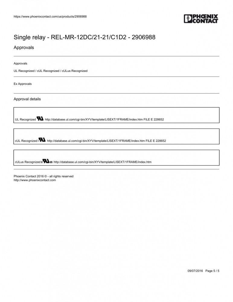 Phoenix Contact 2906988 technical document page 5