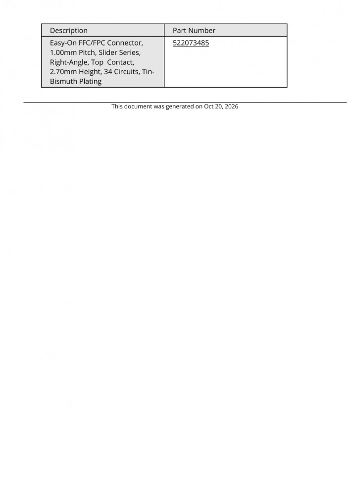 MOLEX FFC product family specification, page 3