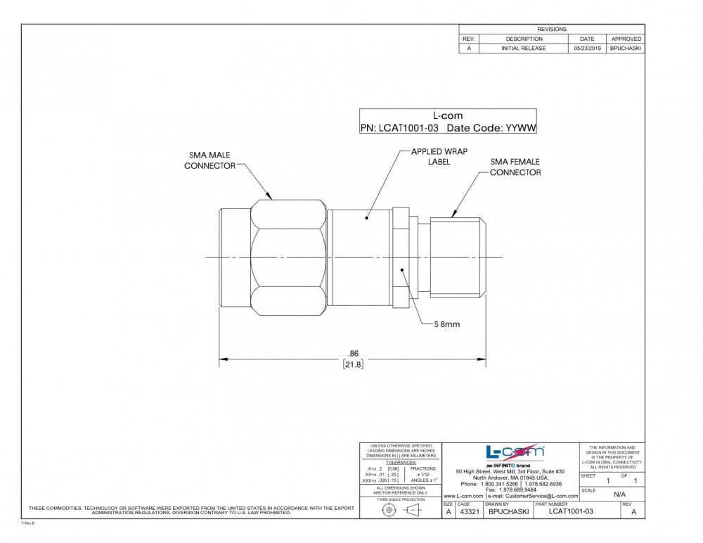 LCAT1001-03 technical document page