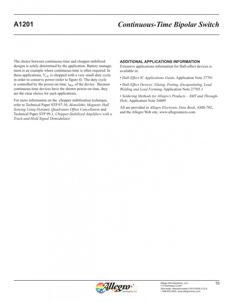 A1201 datasheet page 10