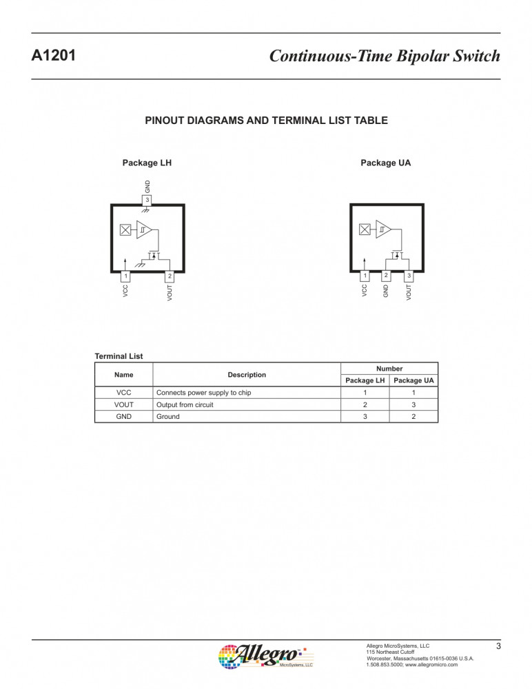 A1201 datasheet page 3