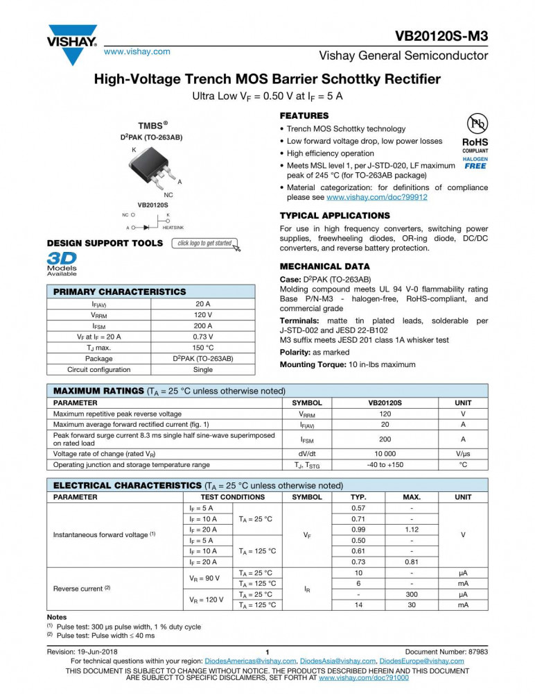 VB20120S-M3 datasheet page 1