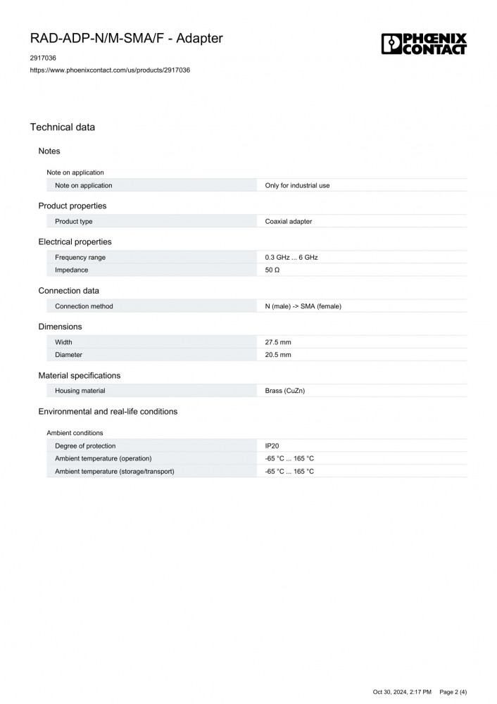 Phoenix Contact 2917036 document page 2