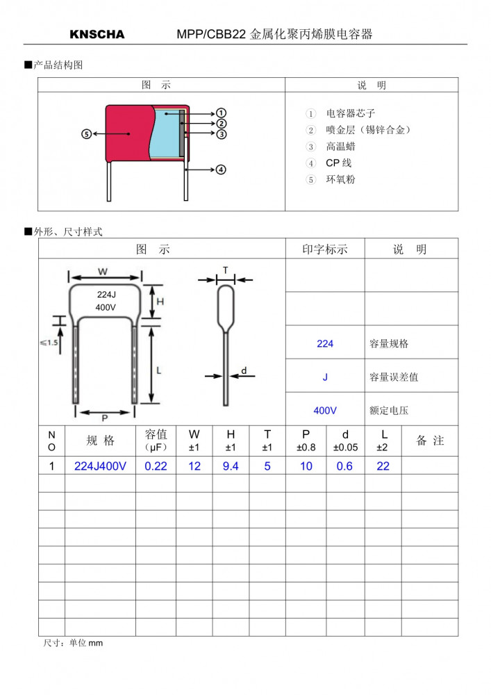 KNSCHA MPP224J2G10NN22600 specification page 2
