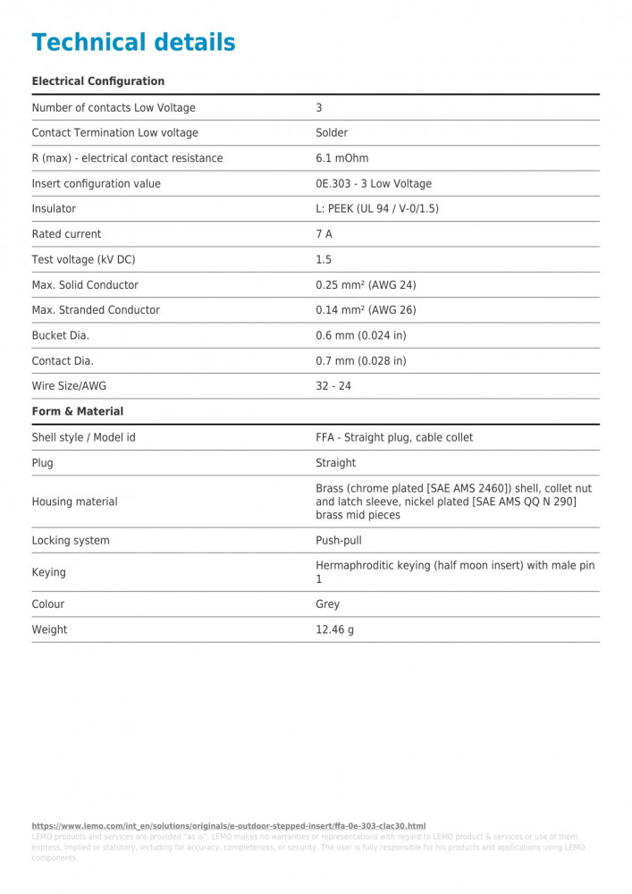 FFA.0E.303.CLAC30 technical document page 2