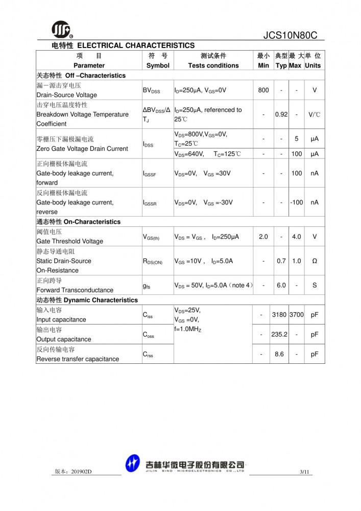 JCS10N80FC datasheet page 3