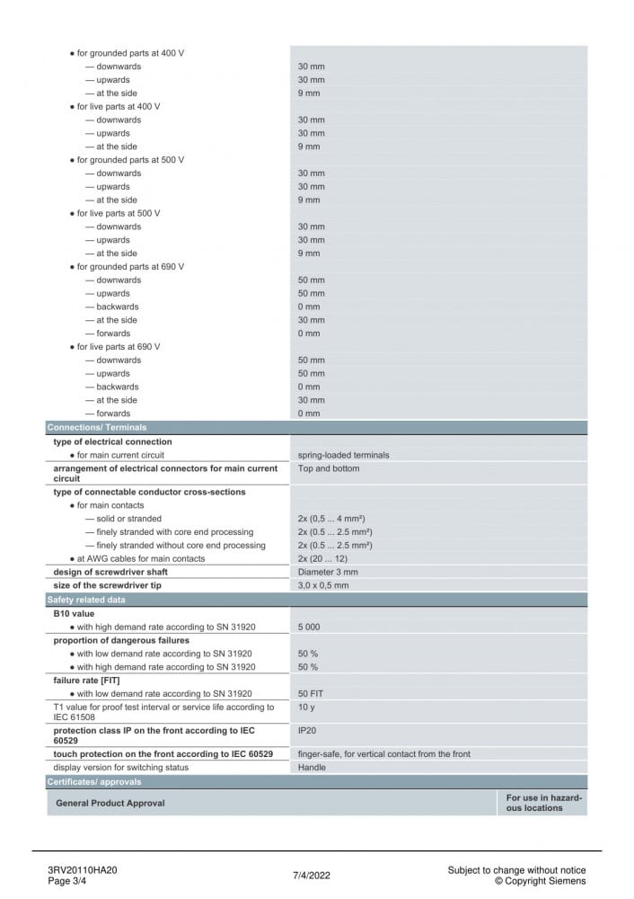 3RV20110HA20 technical document page 3