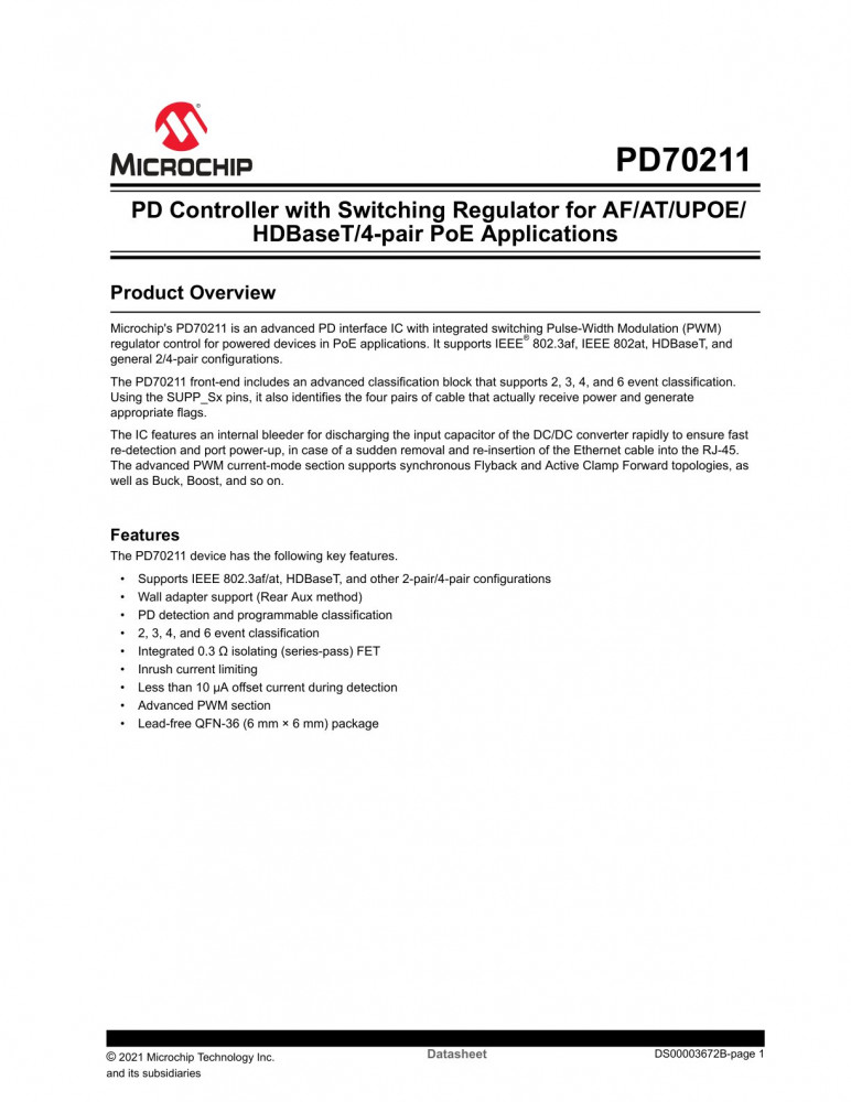 PD70211 datasheet page 1