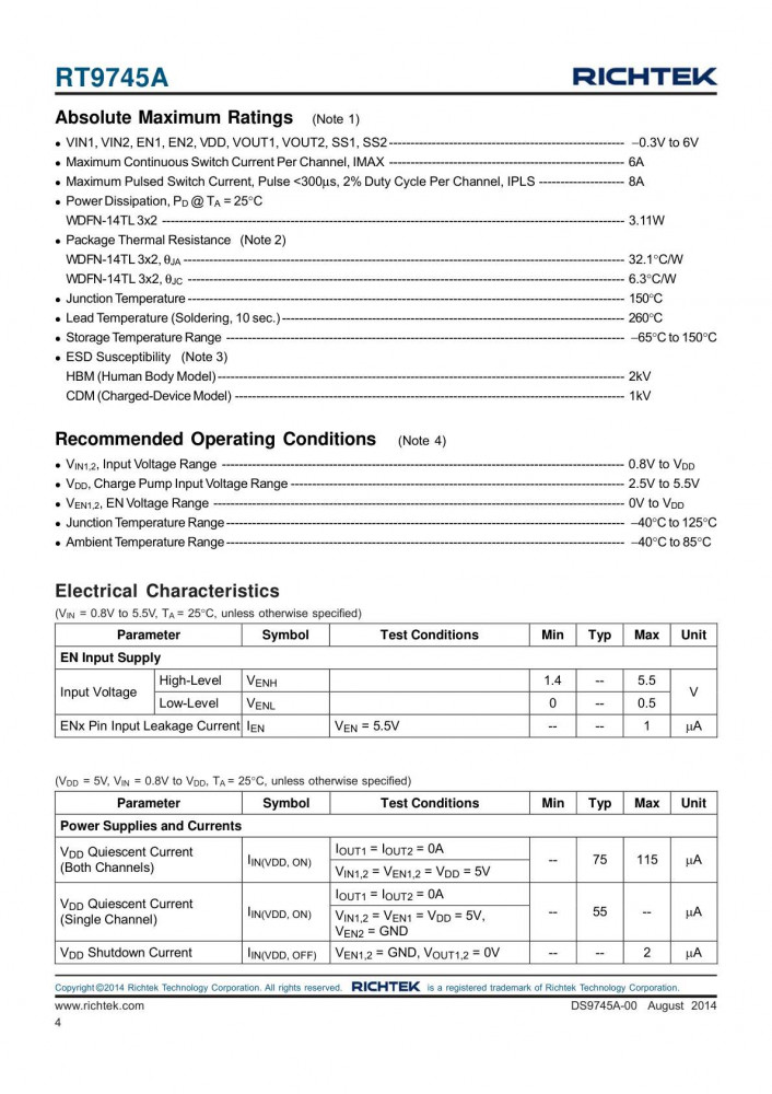 RT9745A technical document page 4