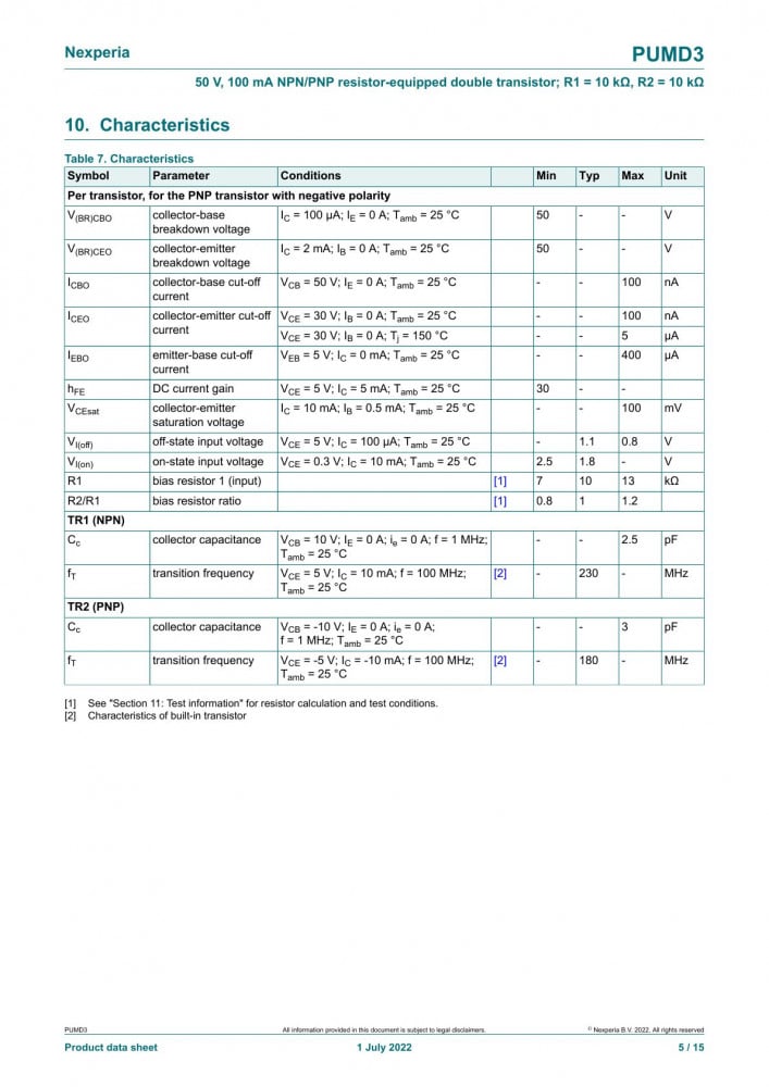 PUMD3 datasheet page 5