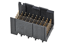 Impact 100 Ohm 2 Pair Right-Angle Male Header, Right Guided, Open Endwall, 10 Columns, 60 Circuits, Pin Length 4.90mm, Plated Through Hole  Dimension 0.39mm, Lead-Free