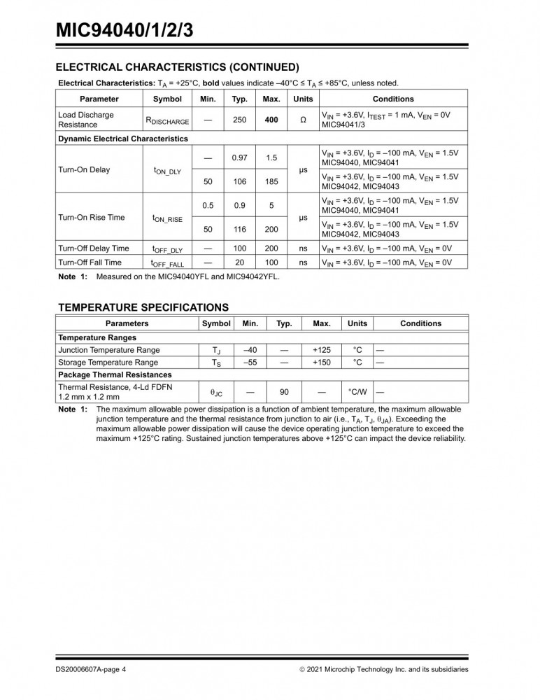 MIC94040 datasheet page 4