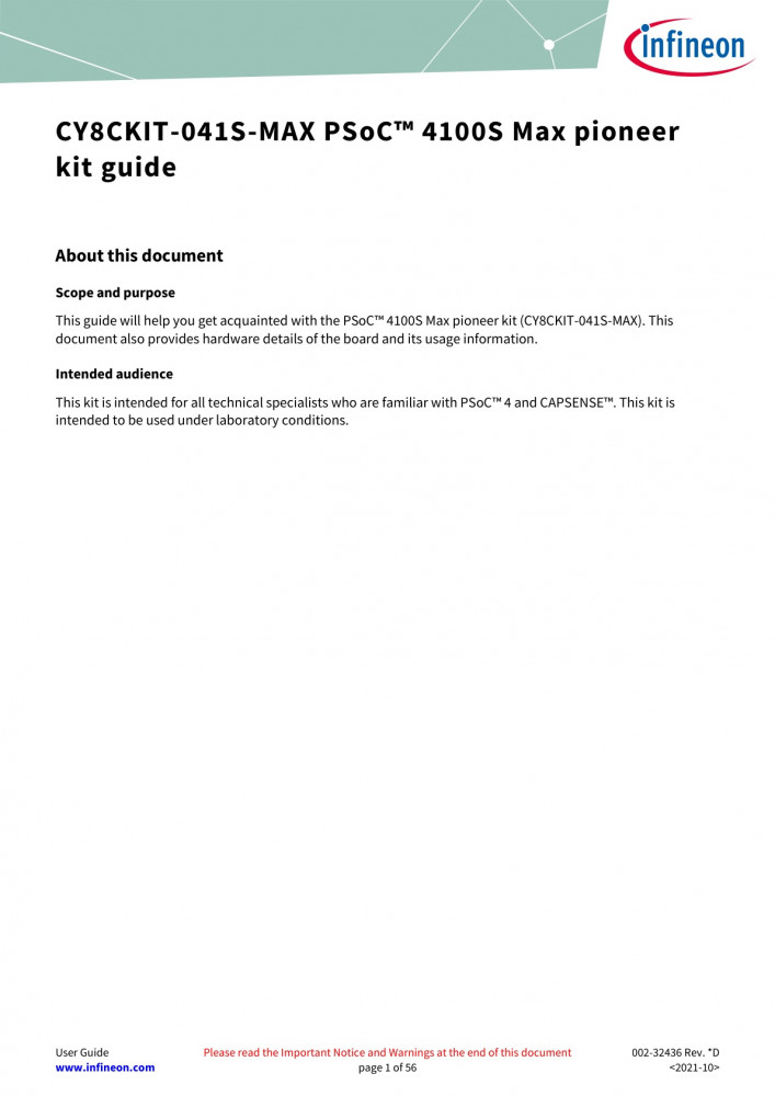 CY8CKIT-041S-MAX guide page 1