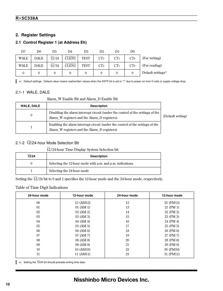 RV5C338A datasheet page 10
