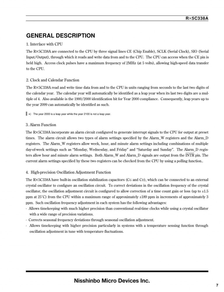 RV5C338A datasheet page 7