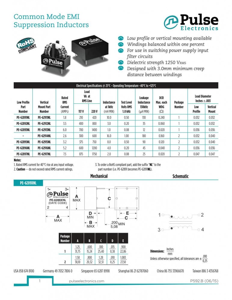 PE-62916NL datasheet page 1
