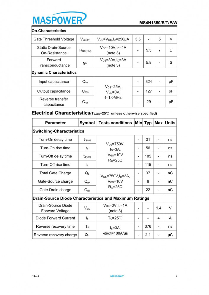 MS4N1350 datasheet page 2