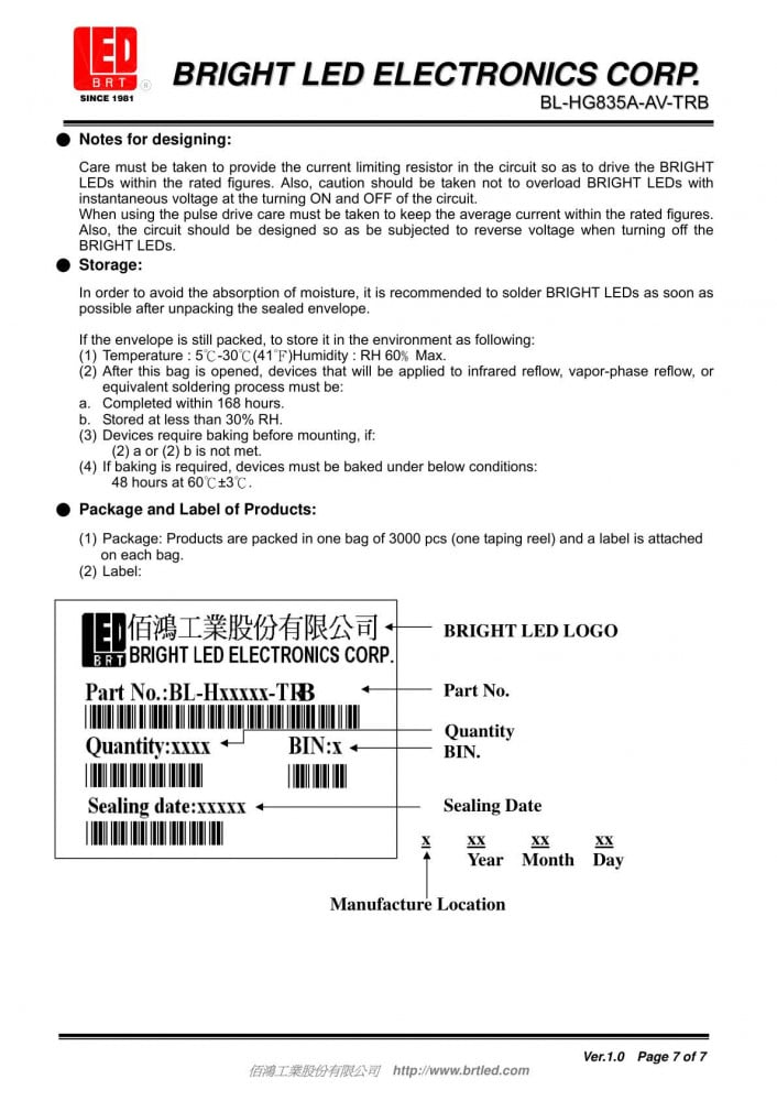 BL-HG835A-AV-TRB datasheet page 8