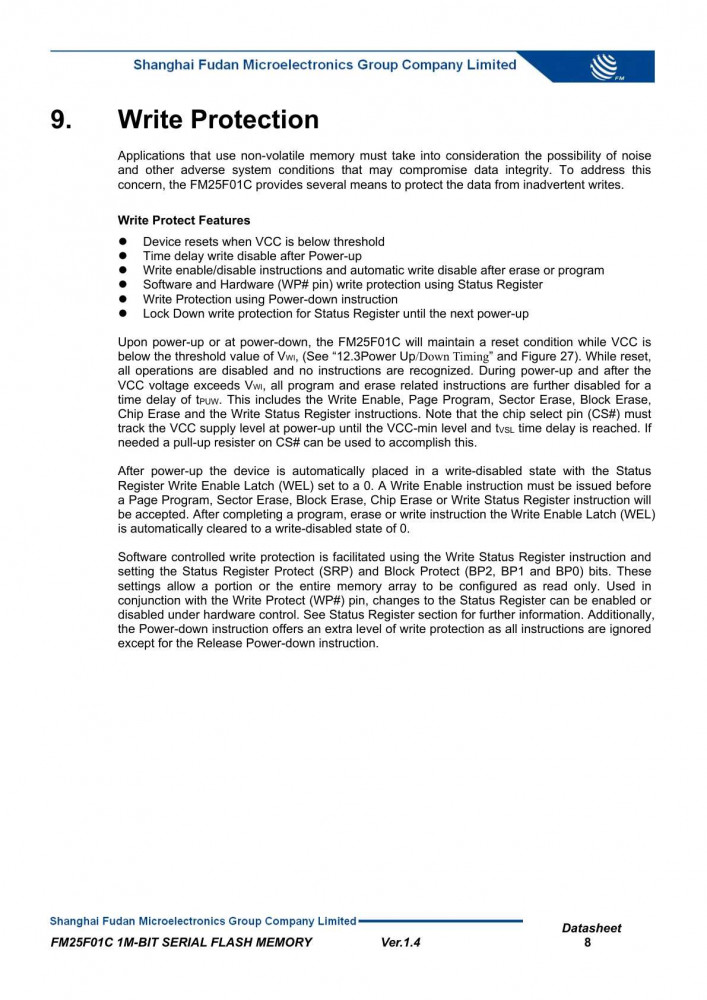 FM25F01C datasheet page 8