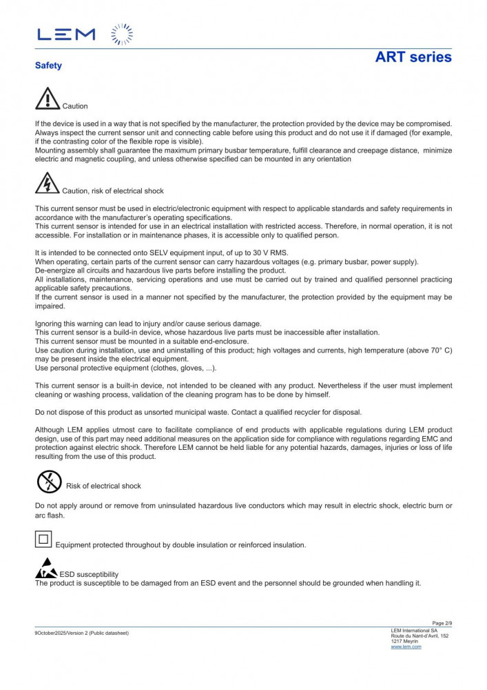 ART series datasheet page 2