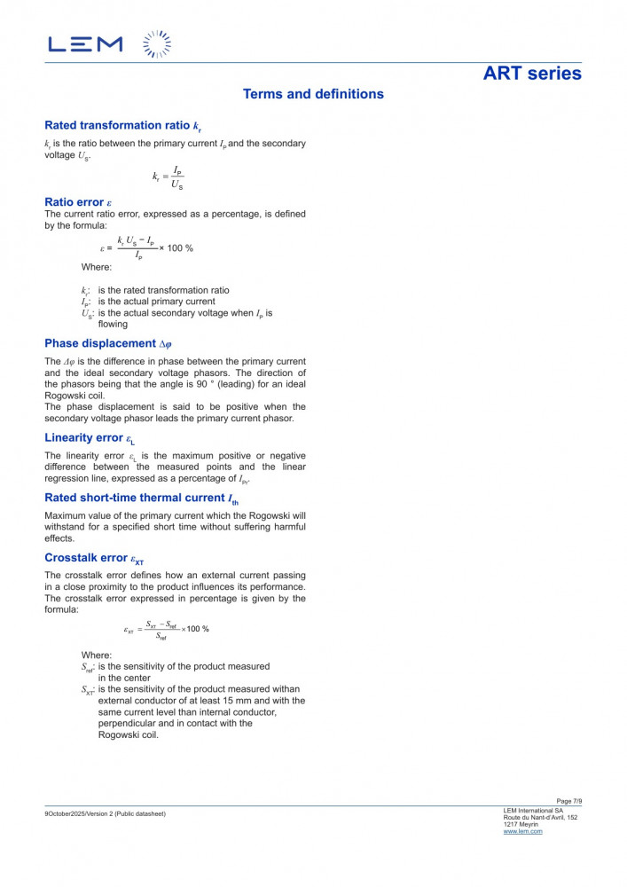 ART series datasheet page 7