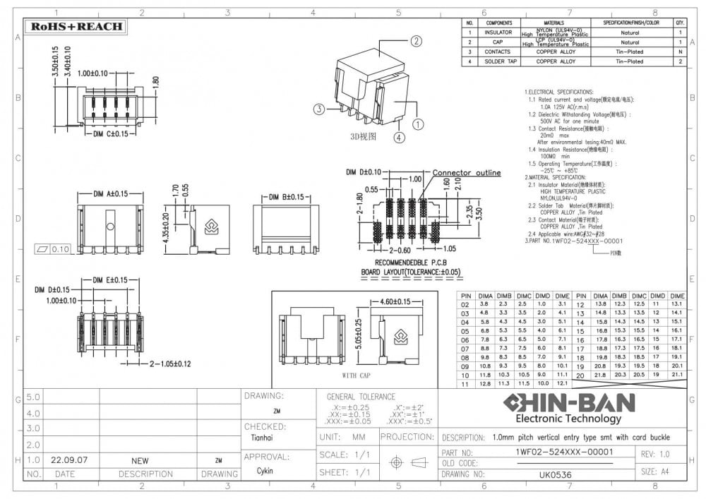 CHIN-BAN 1WF02-524006-00001 technical drawing preview