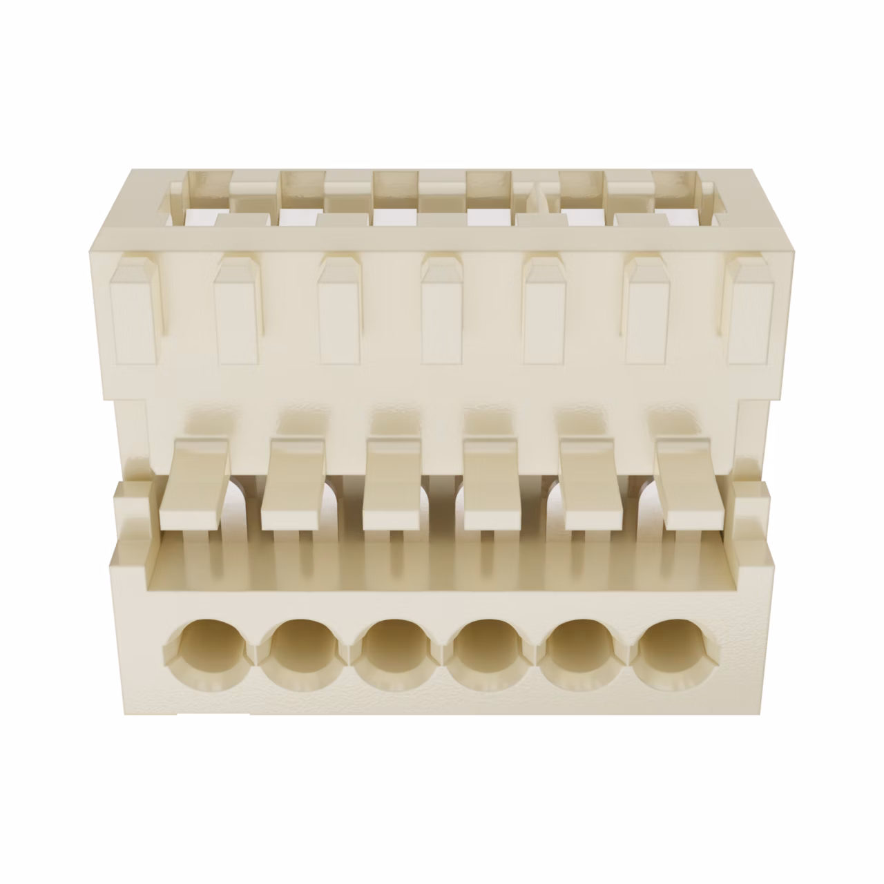 Appli-Mate RAST 2.5 Connector, 2.50mm Pitch, Female, 6 Circuits, Polarizing Rib Between 4/5, Closed Endwalls, Tin Plating for sale