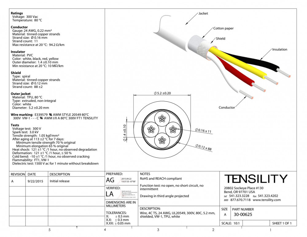 Tensility International 30-00625 product drawing preview
