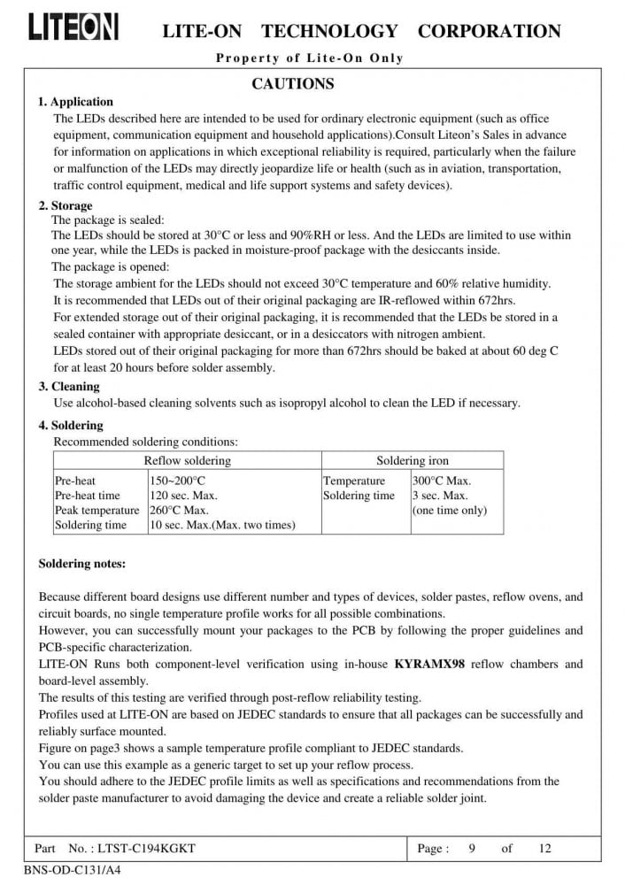 LTST-C194KGKT datasheet page 10