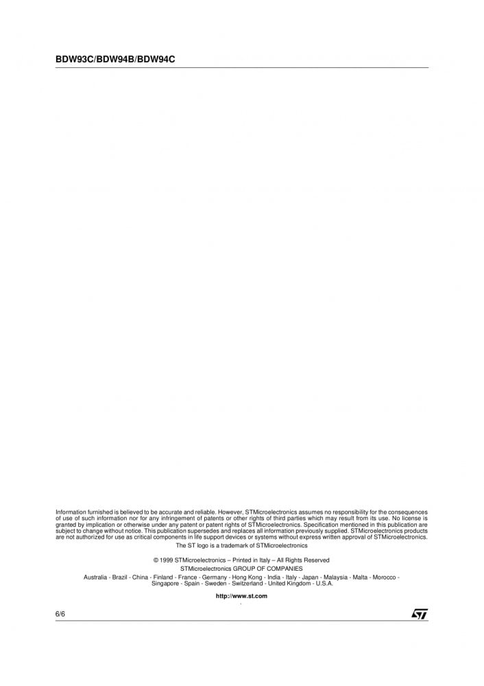 BDW93C datasheet page 6