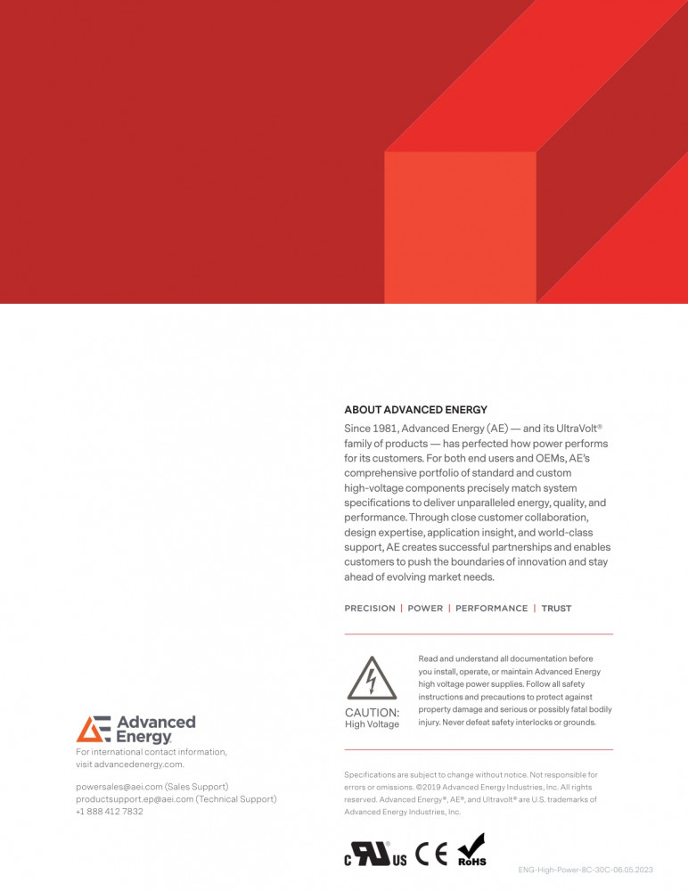 Advanced Energy UltraVolt C Series datasheet page 8