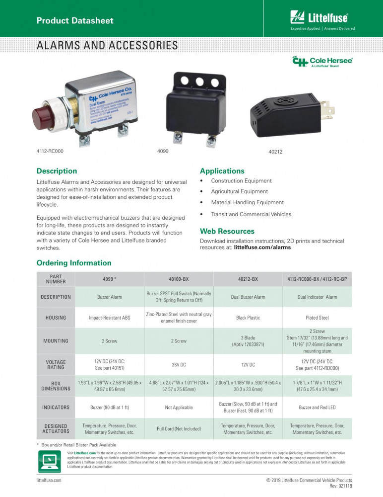 Littelfuse 4099 product documentation