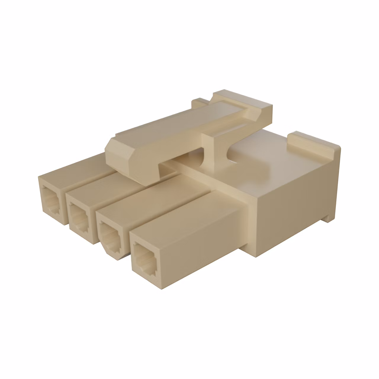 Mini-Fit Jr. Receptacle Housing, Single Row, Nylon, UL94V-2, 4 Circuits, Positive Latch, Glow-Wire Capable, Natural (Beige) for sale