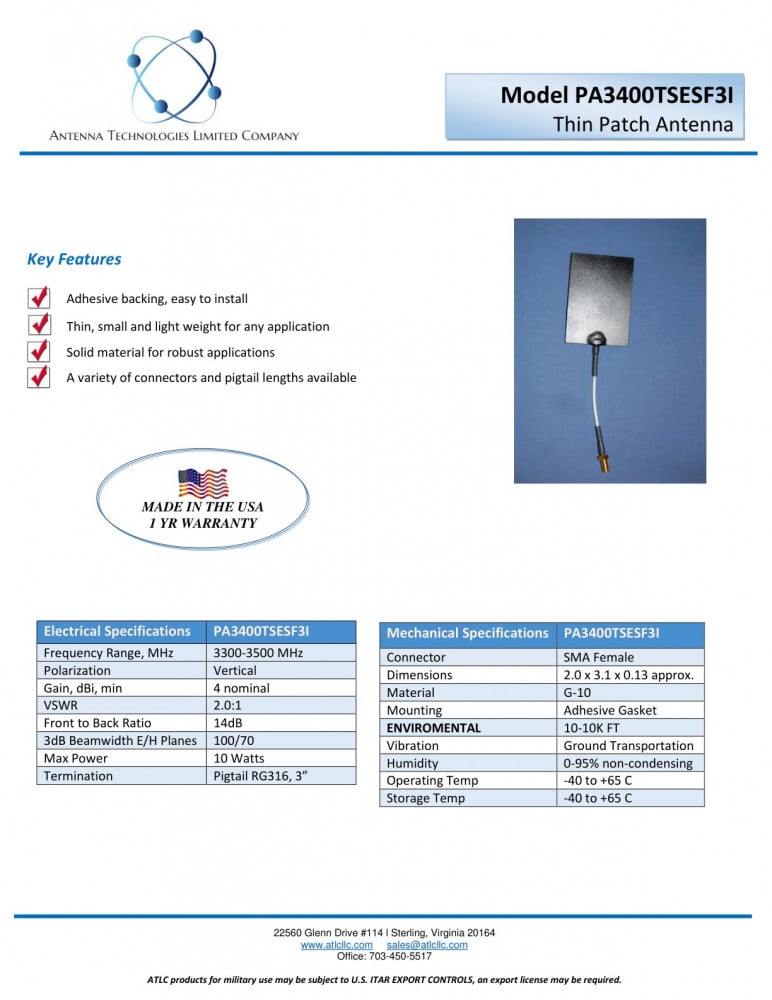 PA3400TSESF3I technical document preview